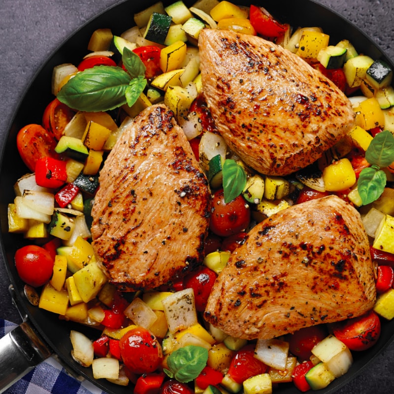 Tomato Basil Turkey with Zucchini | FreshDirect