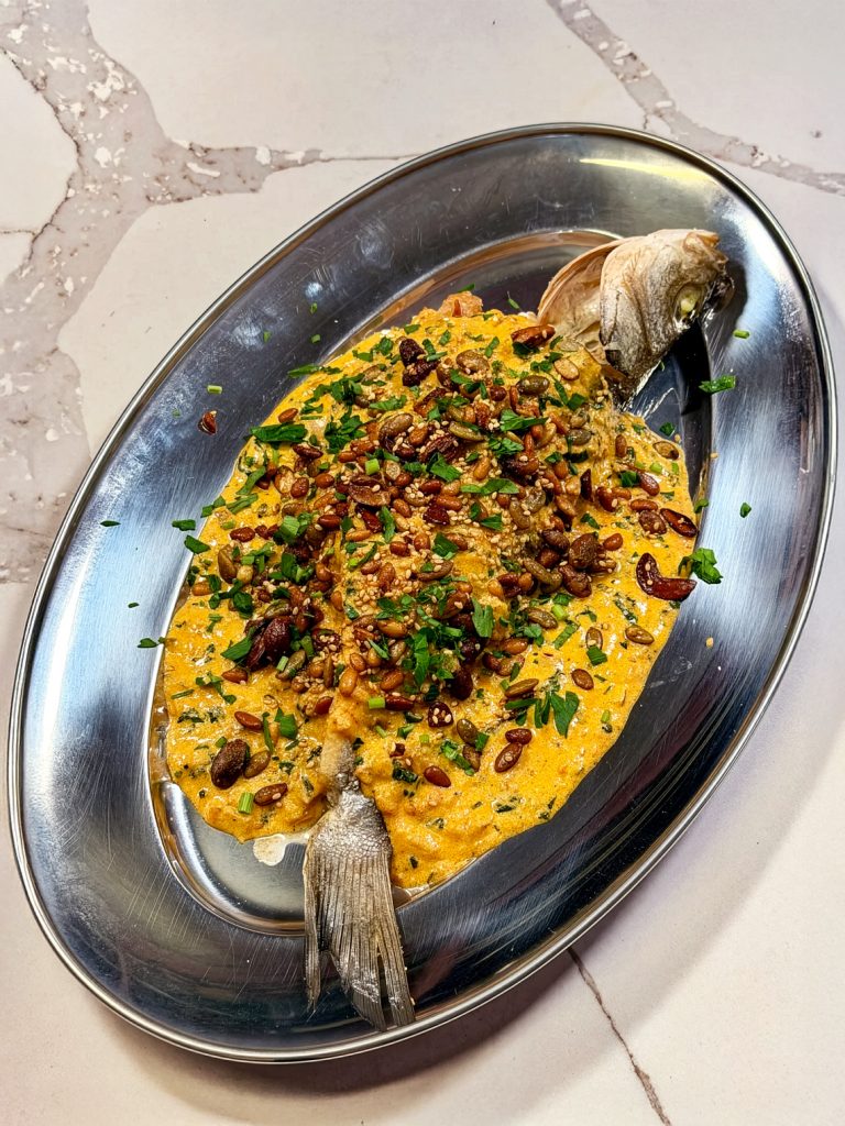 Samkeh Harra—Whole Fish with Tahini Recipe | FreshDirect