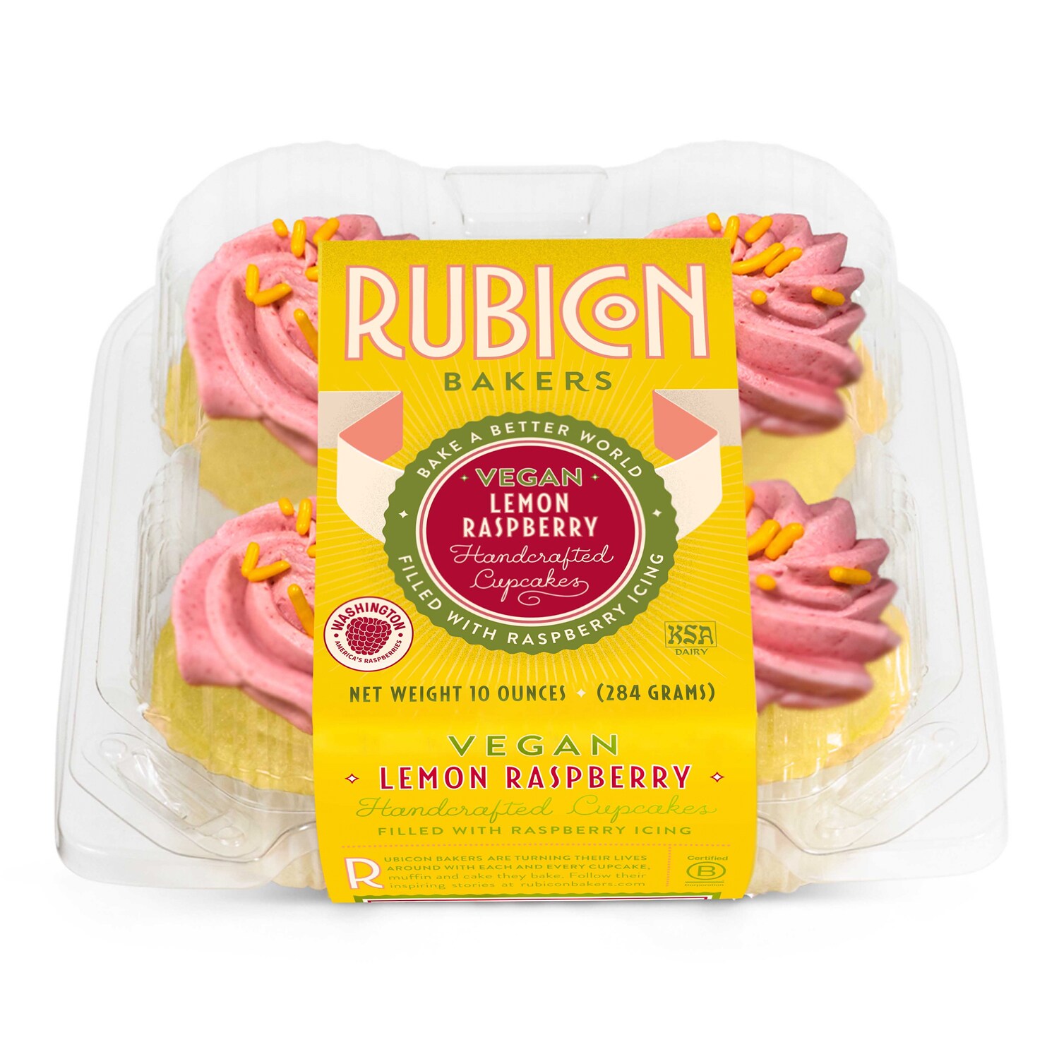 Rubicon Bakers Vegan Cupcakes, Lemon Raspberry | FreshDirect