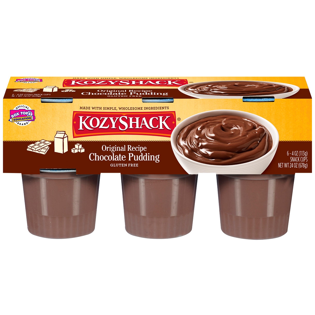 Kozy Shack Chocolate Pudding Snack Cups 6ct | FreshDirect