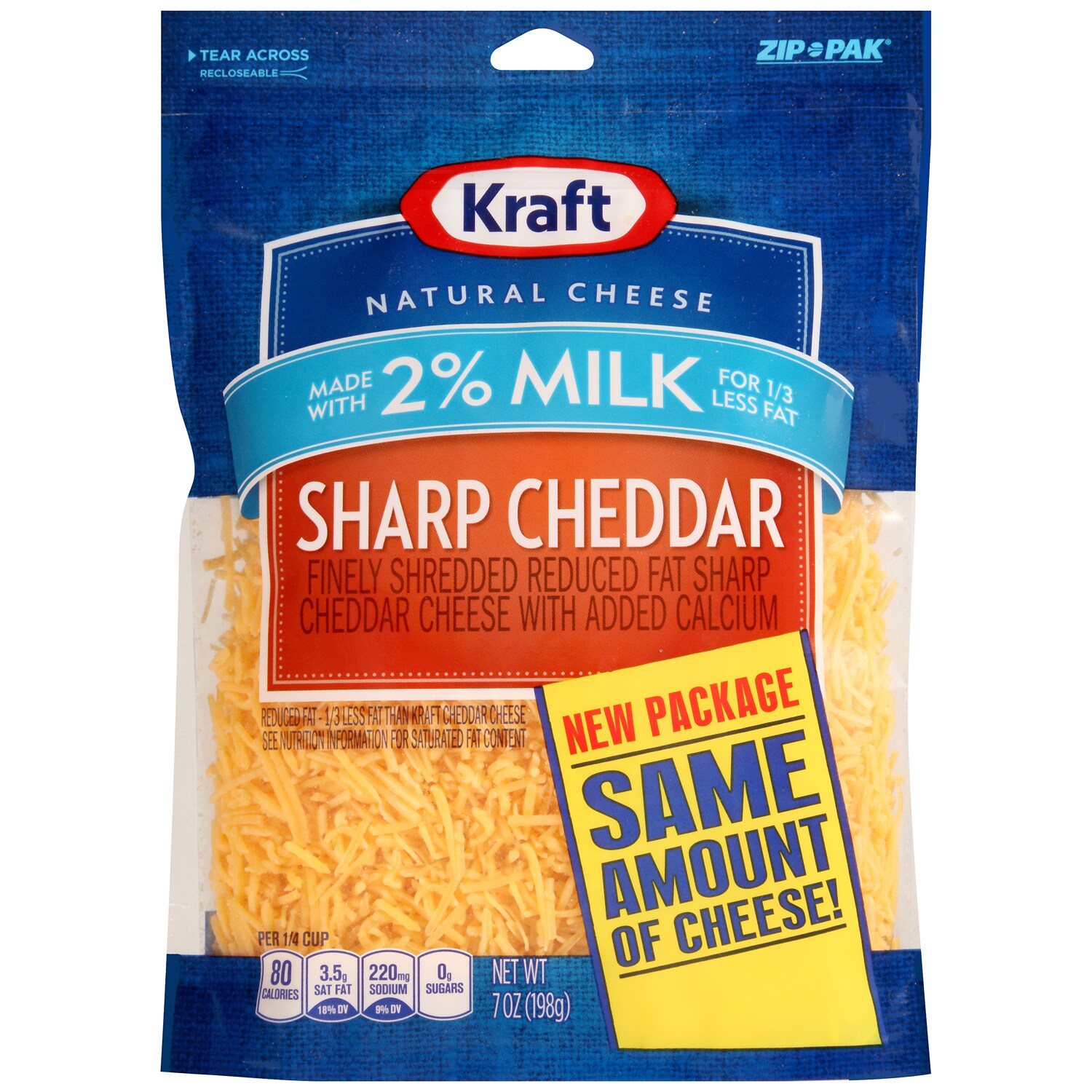 Order Kraft Natural Shredded 2% Sharp Cheddar Cheese | Fast Delivery