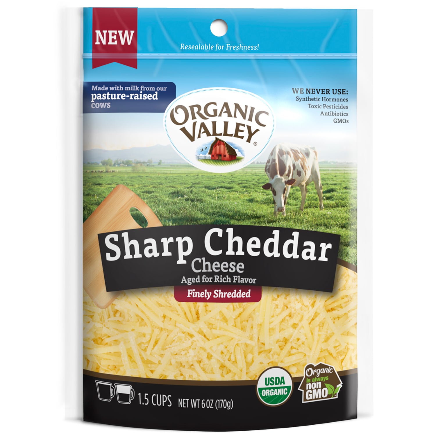 Order Organic Valley Shredded Sharp Cheddar Cheese | Fast Delivery