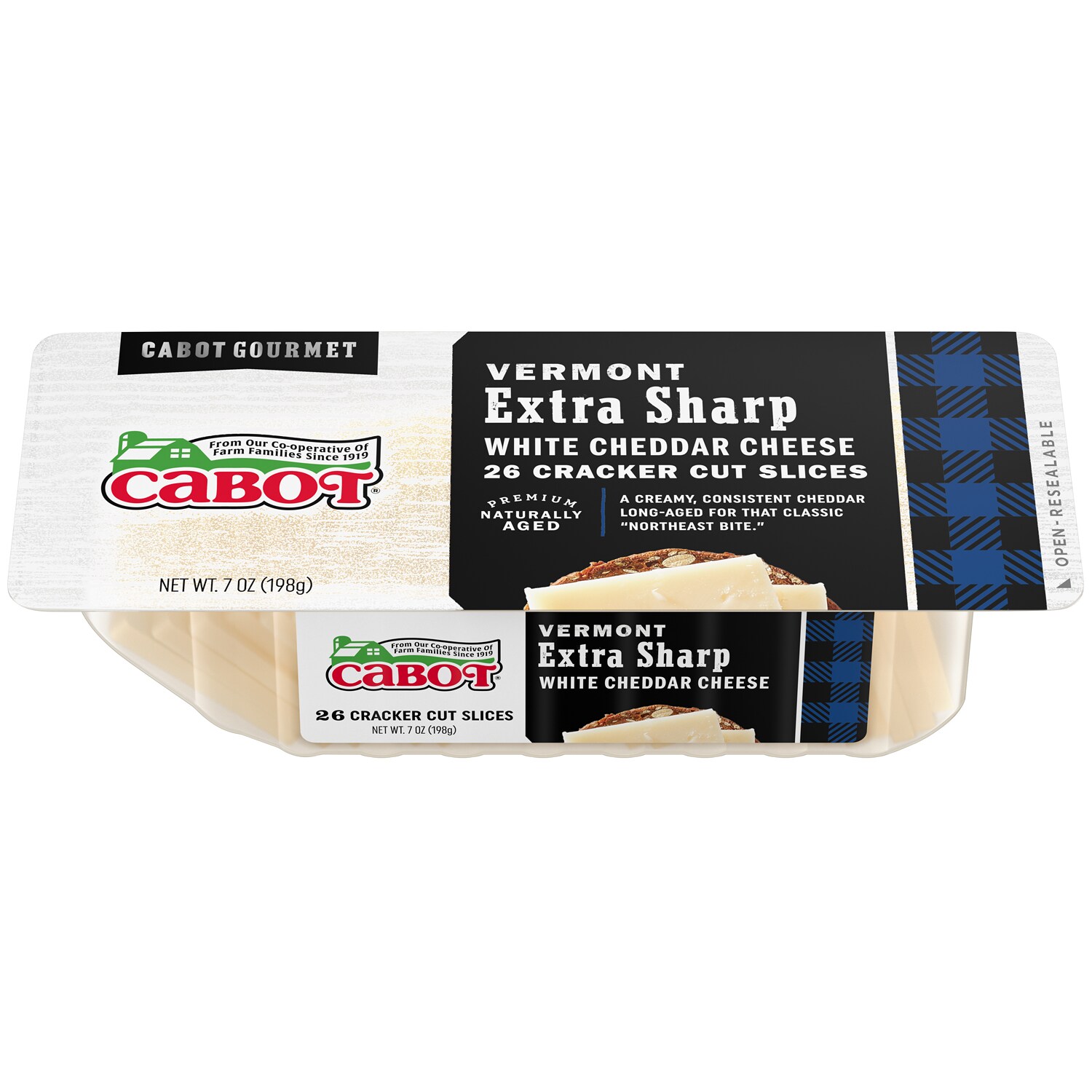 Cabot Vermont Extra Sharp White Cheddar Cracker Cut Slices 7oz ...