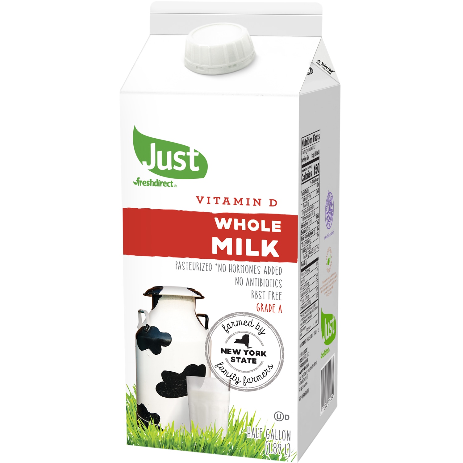 Order Just FreshDirect Whole Milk, Plastic Bottle | Fast Delivery