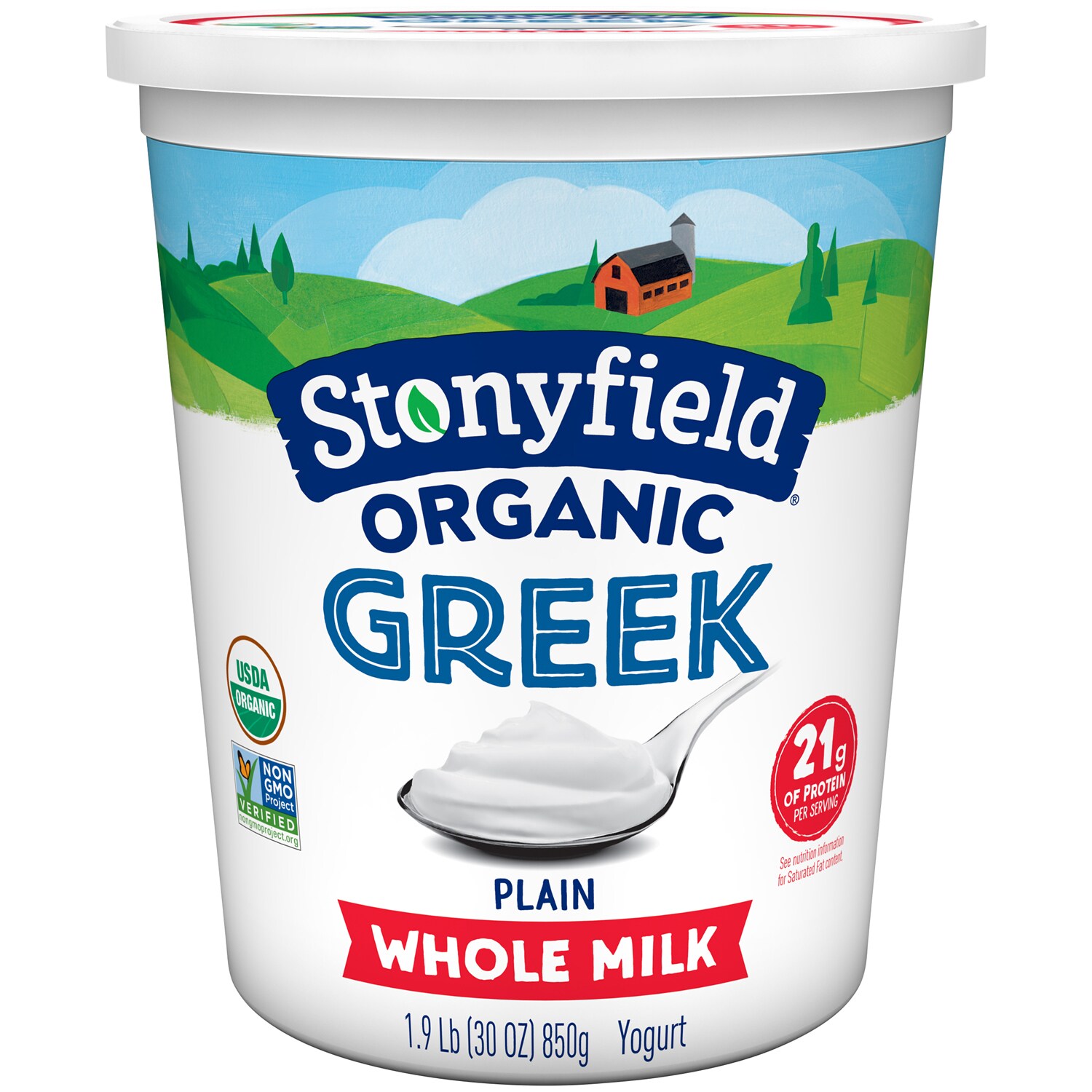 Order Stonyfield Organic Greek Whole Milk Yogurt, Plain | Fast Delivery