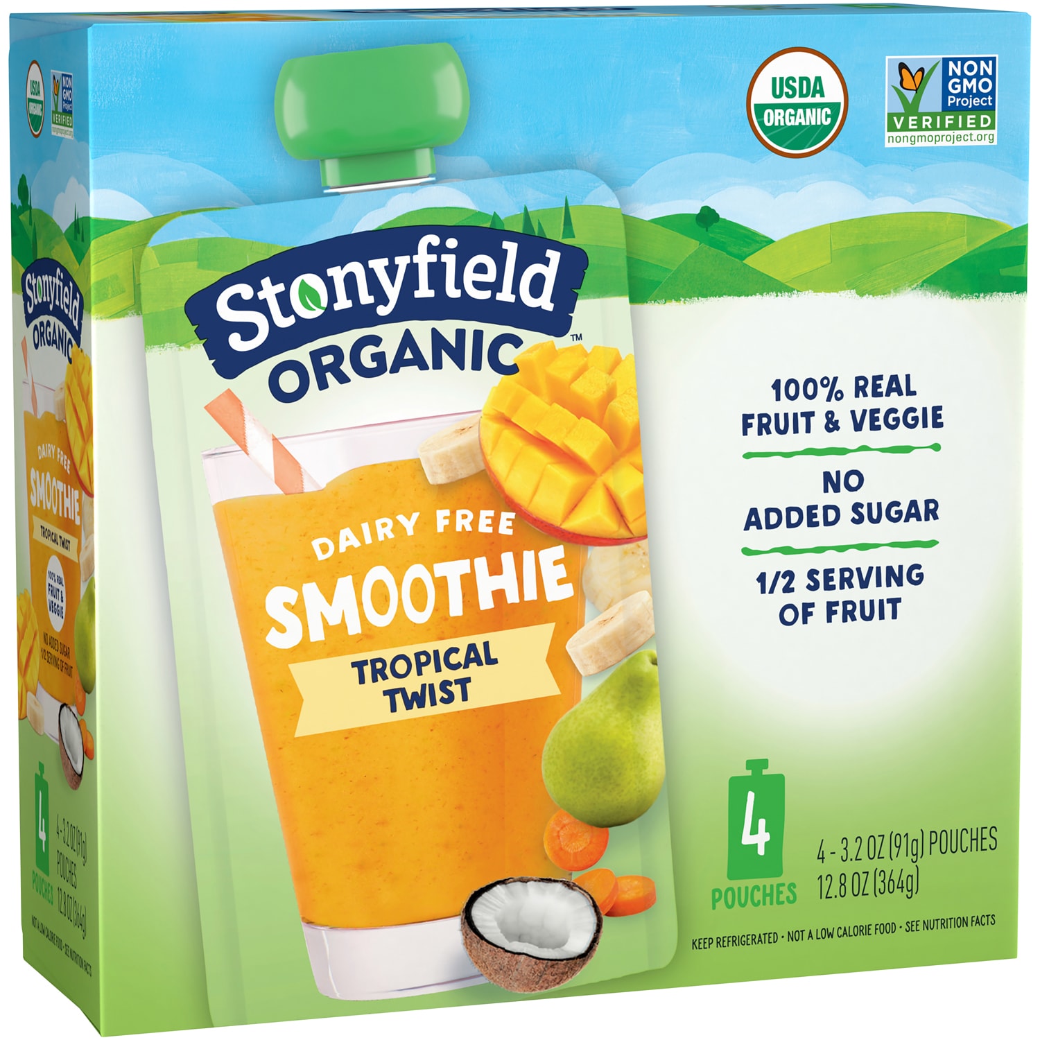 Stonyfield Organic Yogurt Pouches, Tropical Twist | FreshDirect