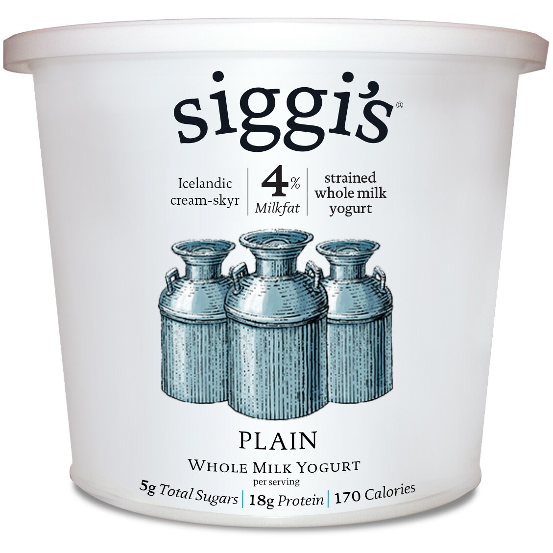 Order Siggi's Skyr Icelandic-Style Strained 4% Whole Milk Yogurt, Plain ...