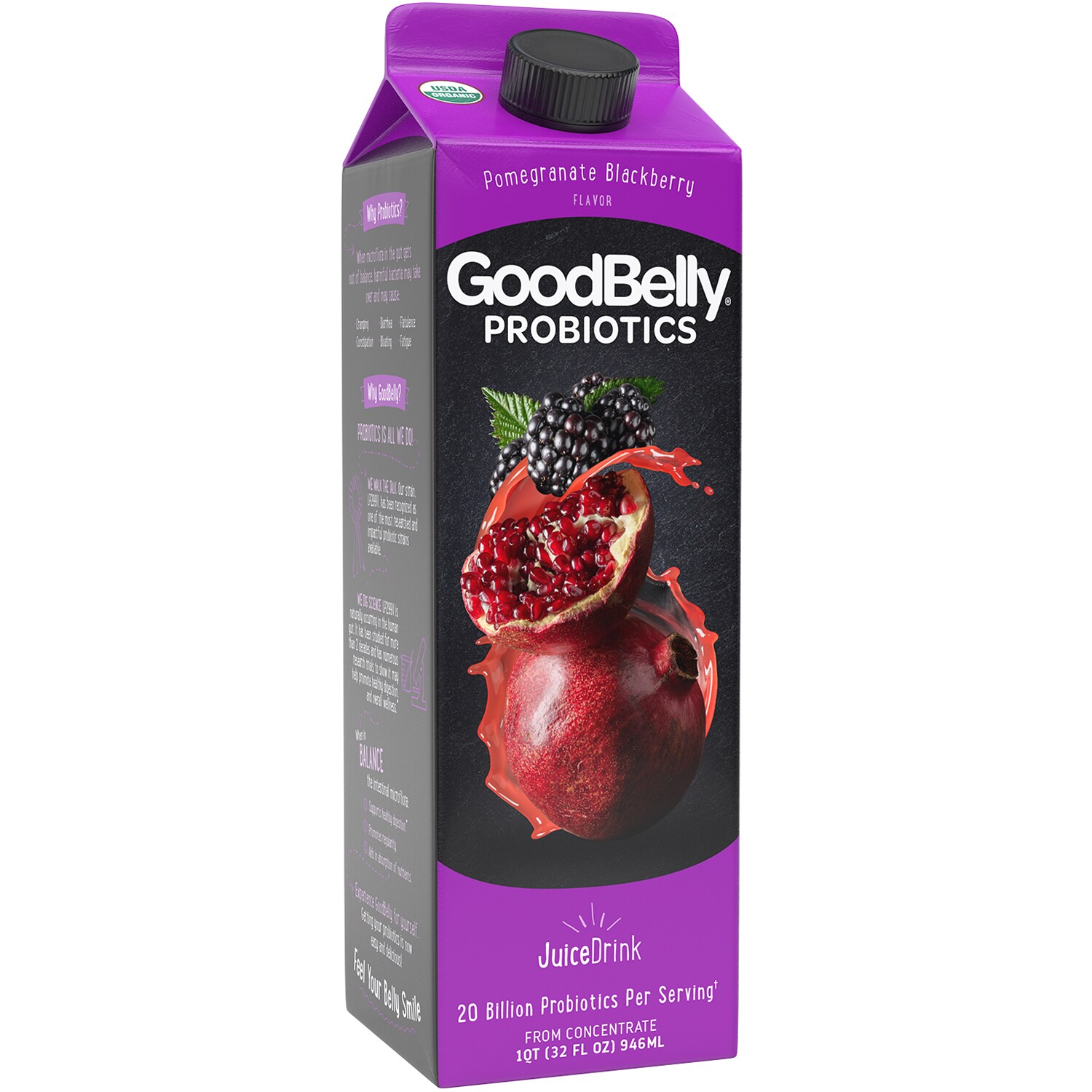 Order Goodbelly Probiotics Organic Juice Drink, Pomegranate Blackberry ...