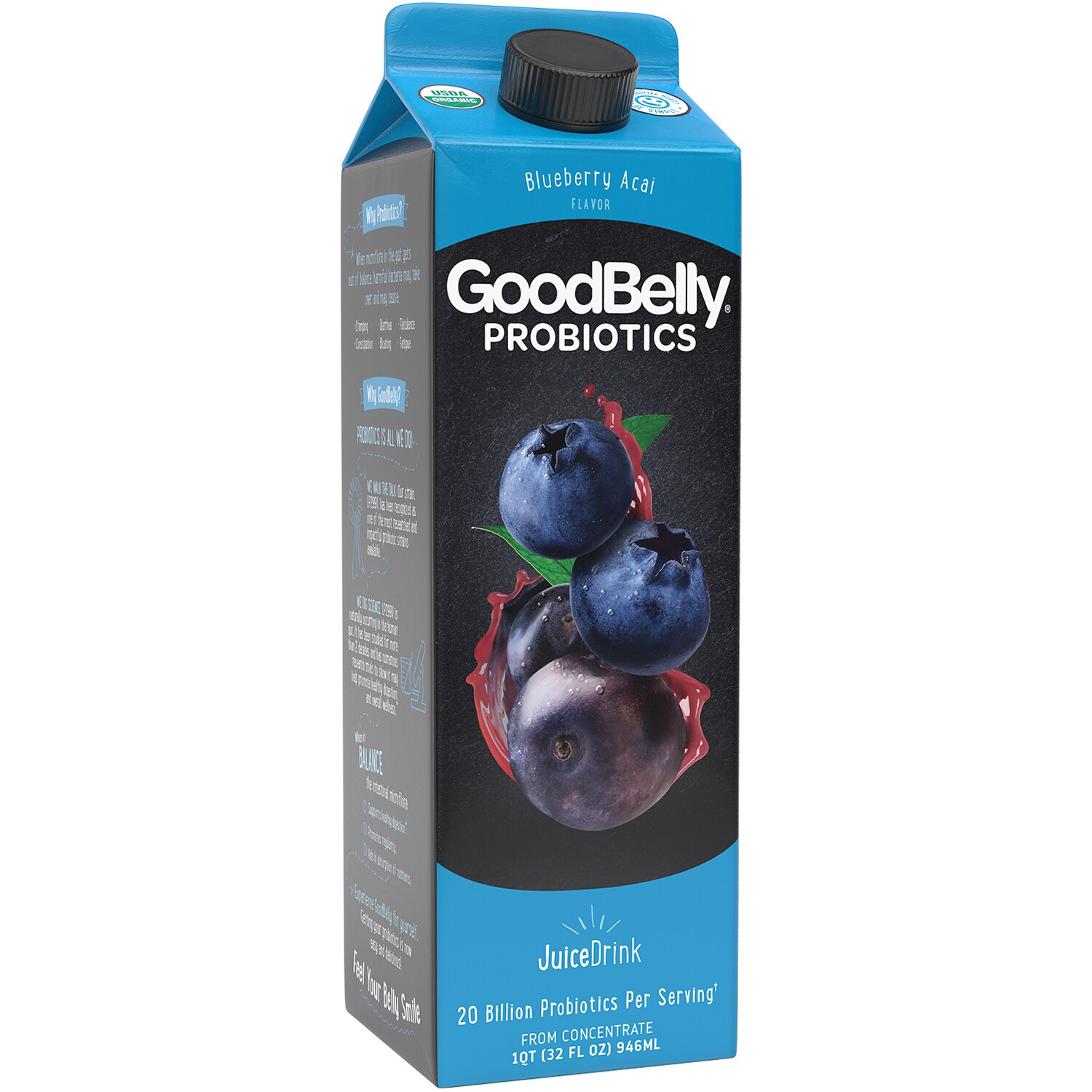 Order Goodbelly Probiotics Organic Juice Drink, Blueberry Acai, Carton ...