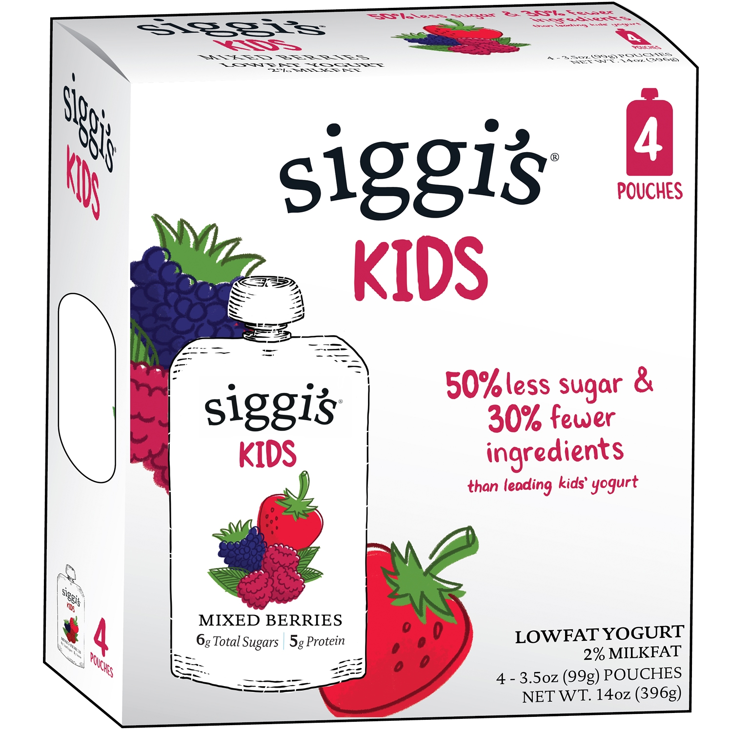 Siggi's Kids Yogurt Pouches, Mixed Berries | FreshDirect
