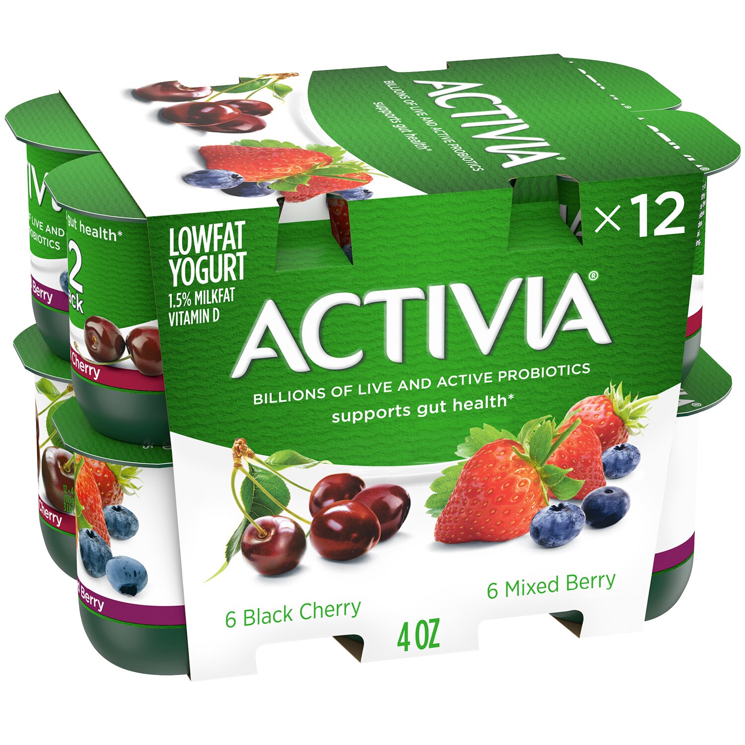 Dannon Activia Yogurt, Black Cherry & Mixed Berry | FreshDirect