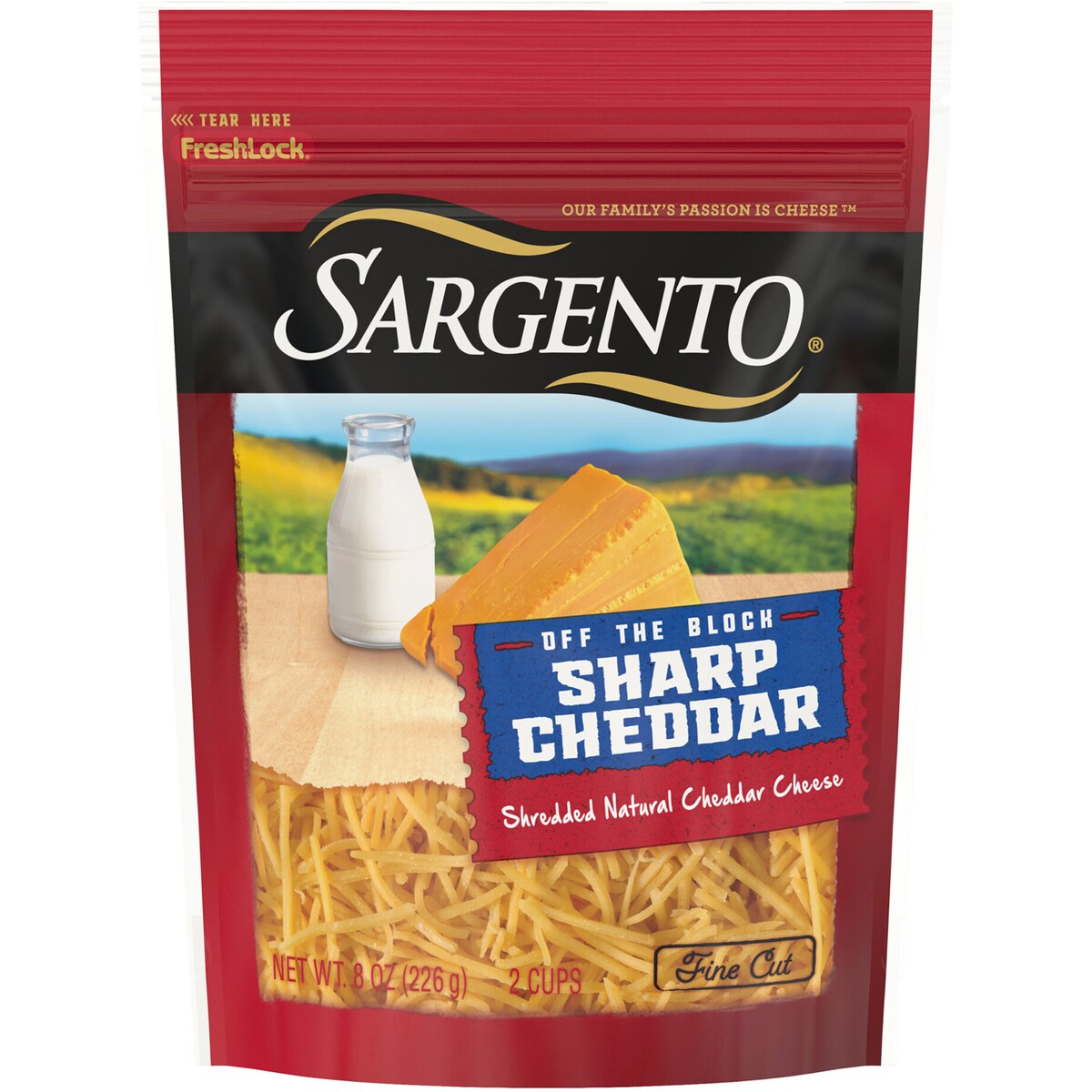 Sargento Off The Block Shredded Sharp Cheddar | FreshDirect