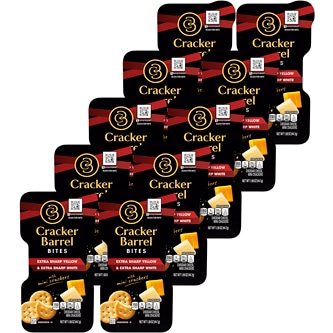 Cracker Barrel Bites, Cheddar with Mini Crackers, 10ct | FreshDirect