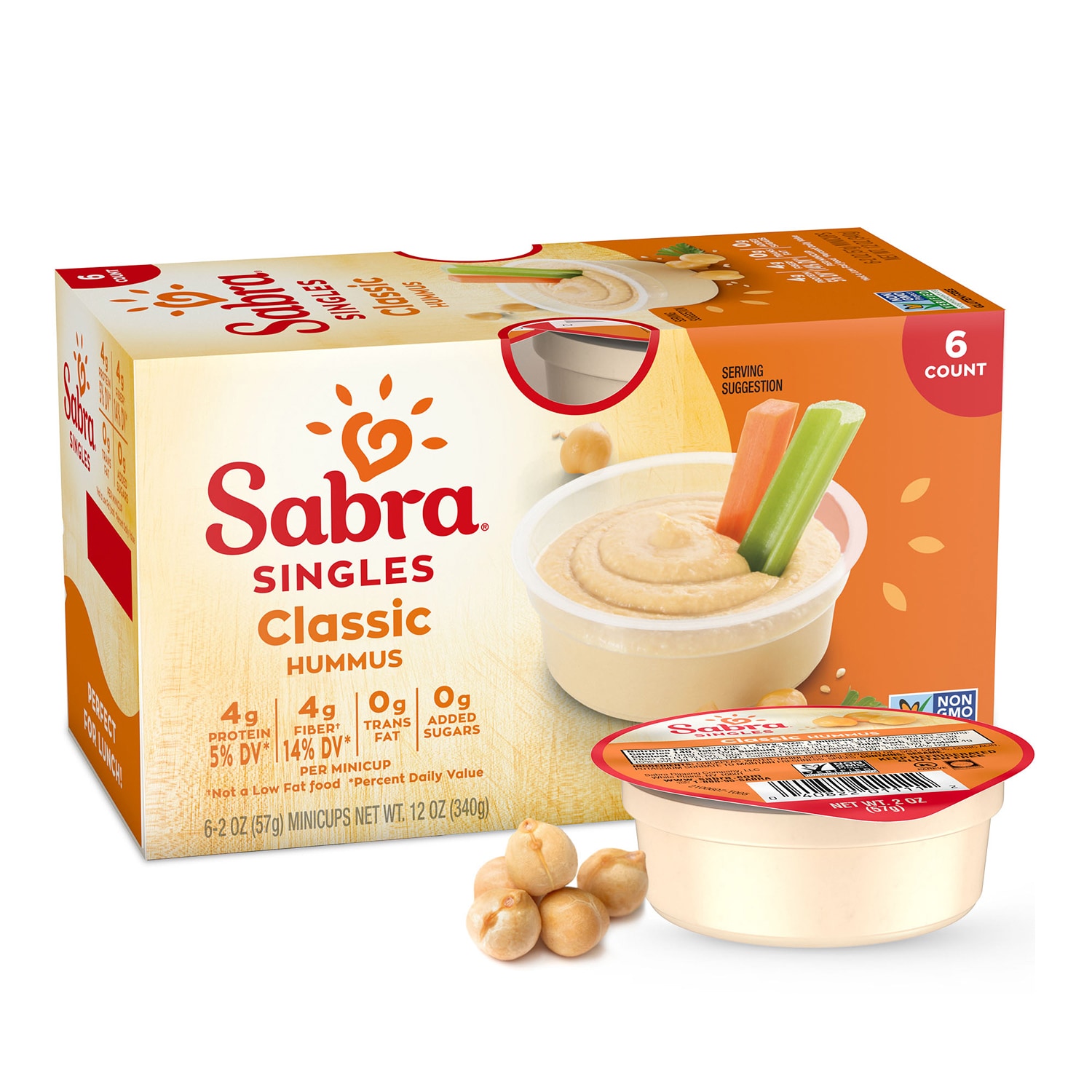 Sabra Hummus Singles, Classic 6ct | FreshDirect