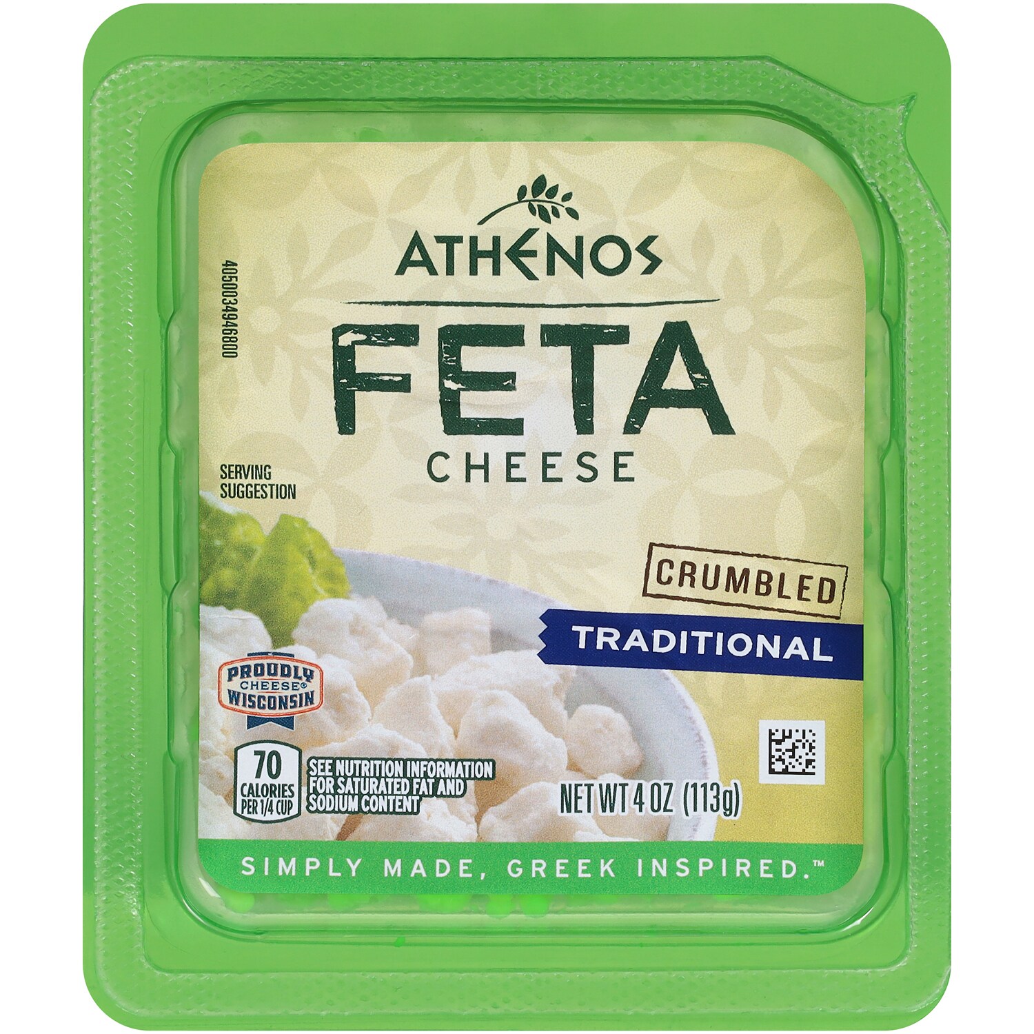 Athenos Crumbled Feta Cheese, Traditional 4oz | FreshDirect