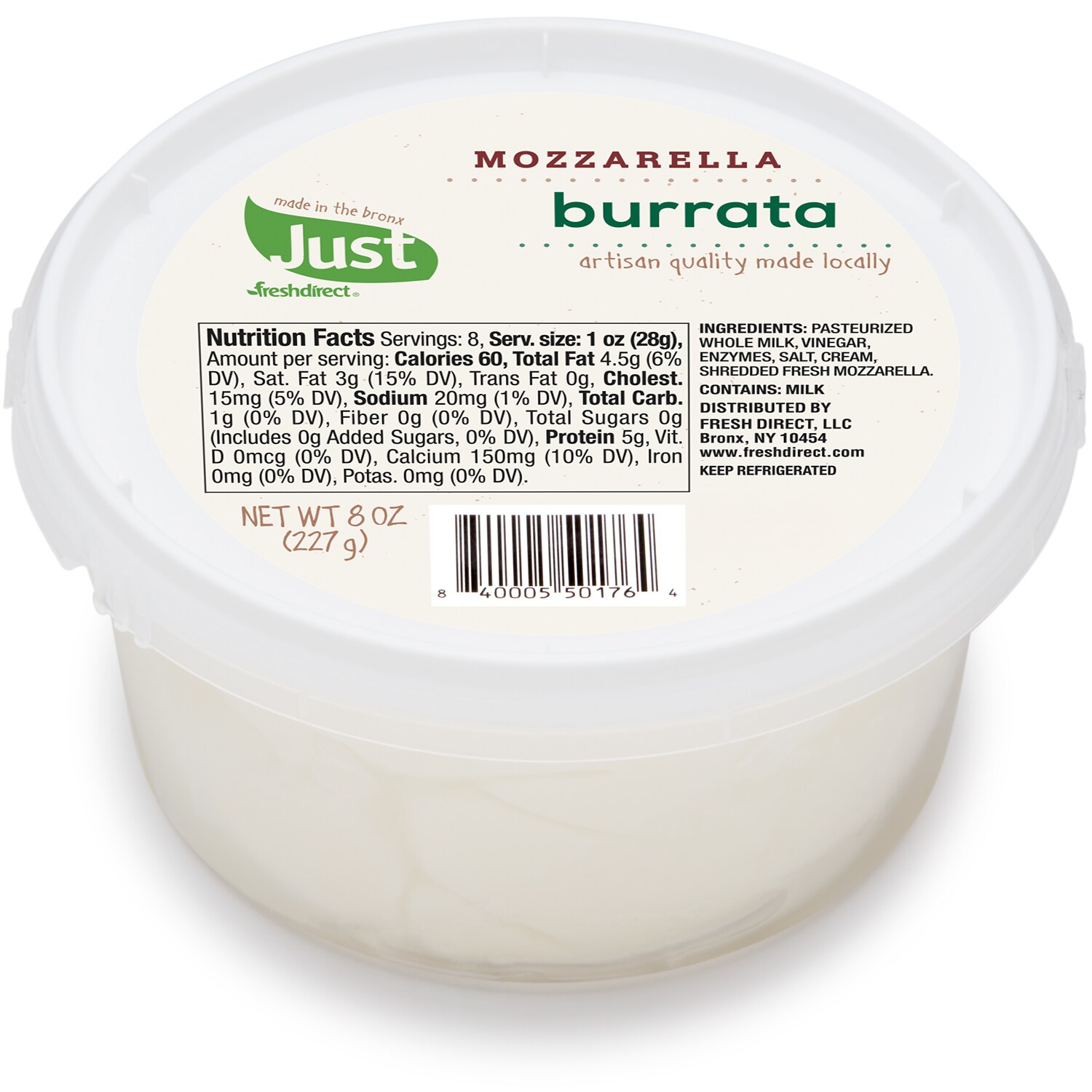 Just FreshDirect Local Fresh Burrata | FreshDirect