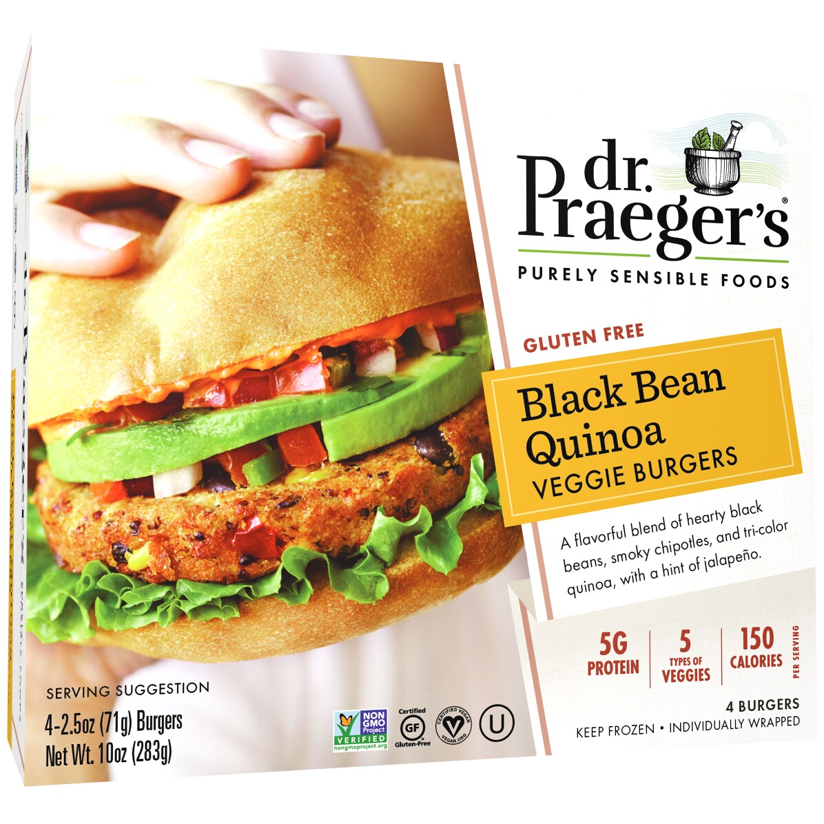 Order Dr. Praeger's Black Bean Quinoa Veggie Burgers | Fast Delivery
