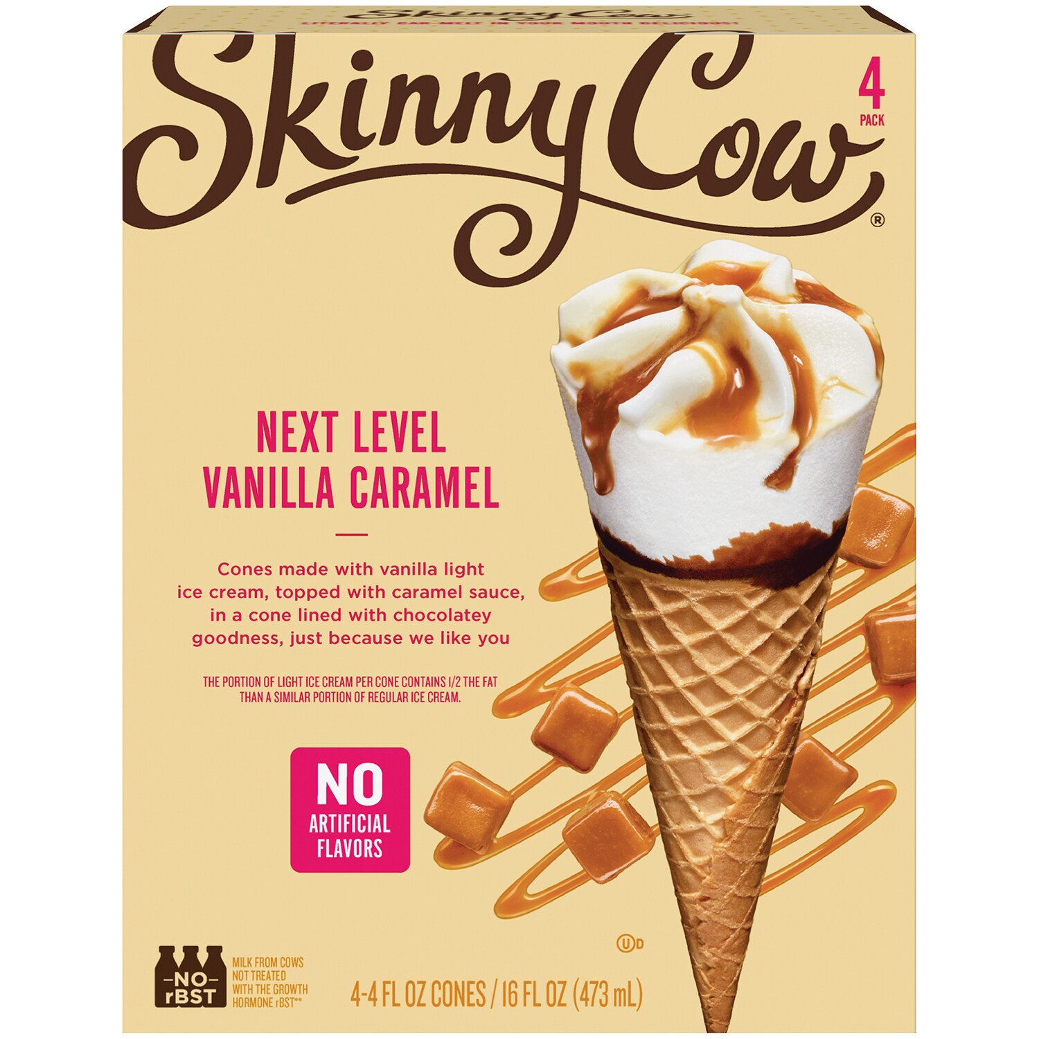 Skinny Cow Ice Cream Cones, Next Level Vanilla Caramel | FreshDirect