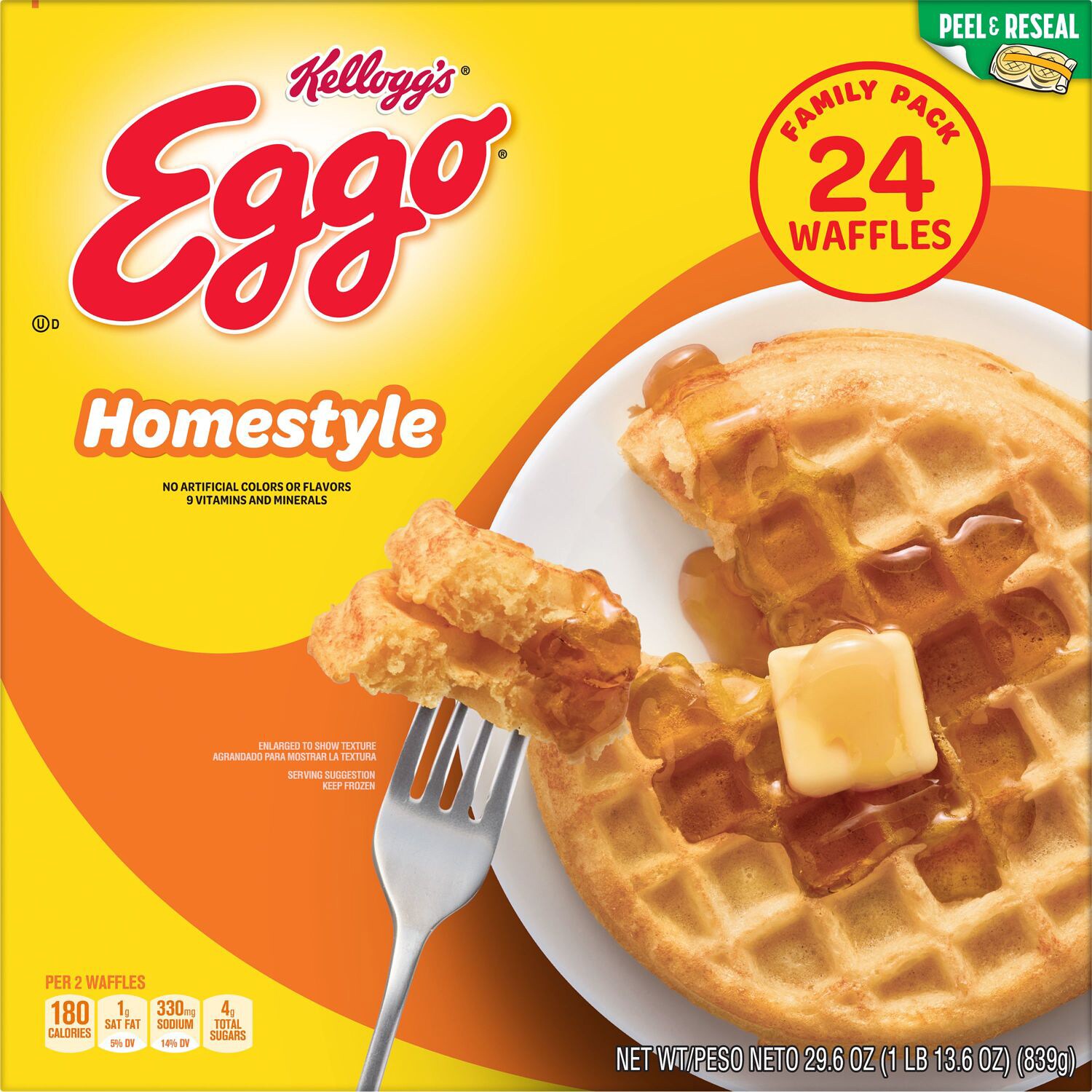 Kellogg's Eggo Waffles, Homestyle 24ct | FreshDirect