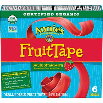 Annie's Organic Really Peely Fruit Tape, Swirly Strawberry
