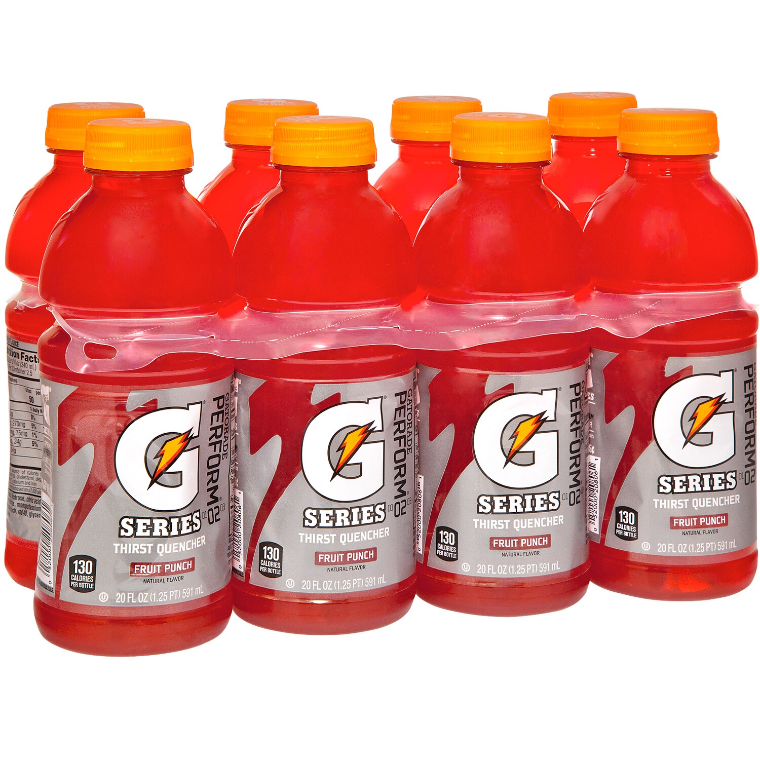 Red Gatorade Fruit Punch Thirst Quencher Sports Drink, 8-Pack 20 oz