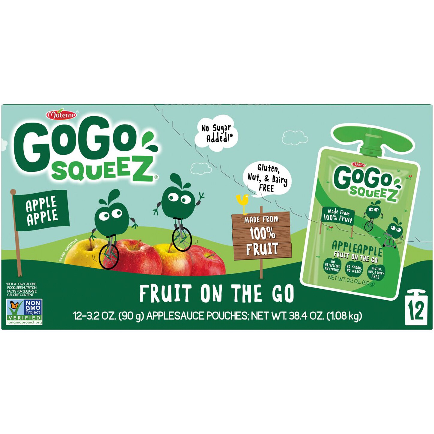 GoGo Squeez Applesauce On-the-Go, Apple Apple 12ct | FreshDirect