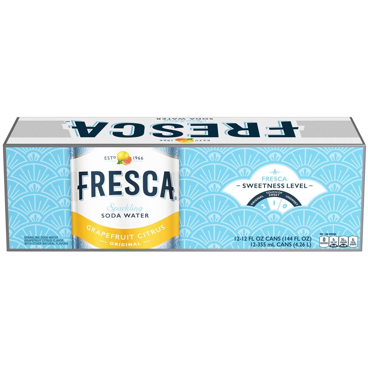 Order Fresca Sparkling Soda Water Fridge Pack, Grapefruit Citrus, Cans | Fast Delivery