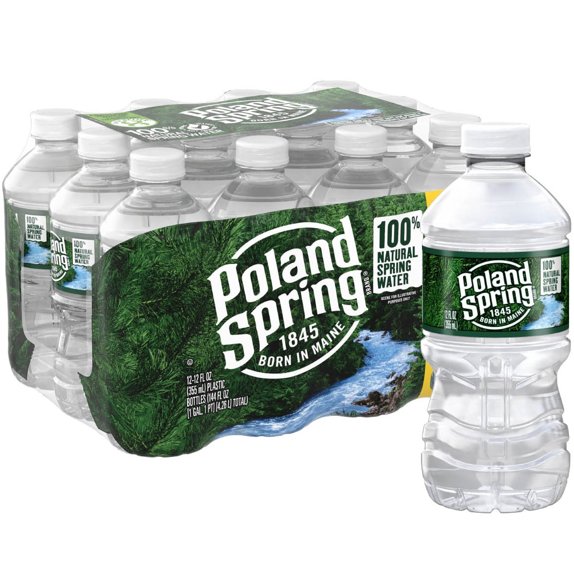 Poland Spring 100% Natural Spring Water 12oz, 12ct | FreshDirect