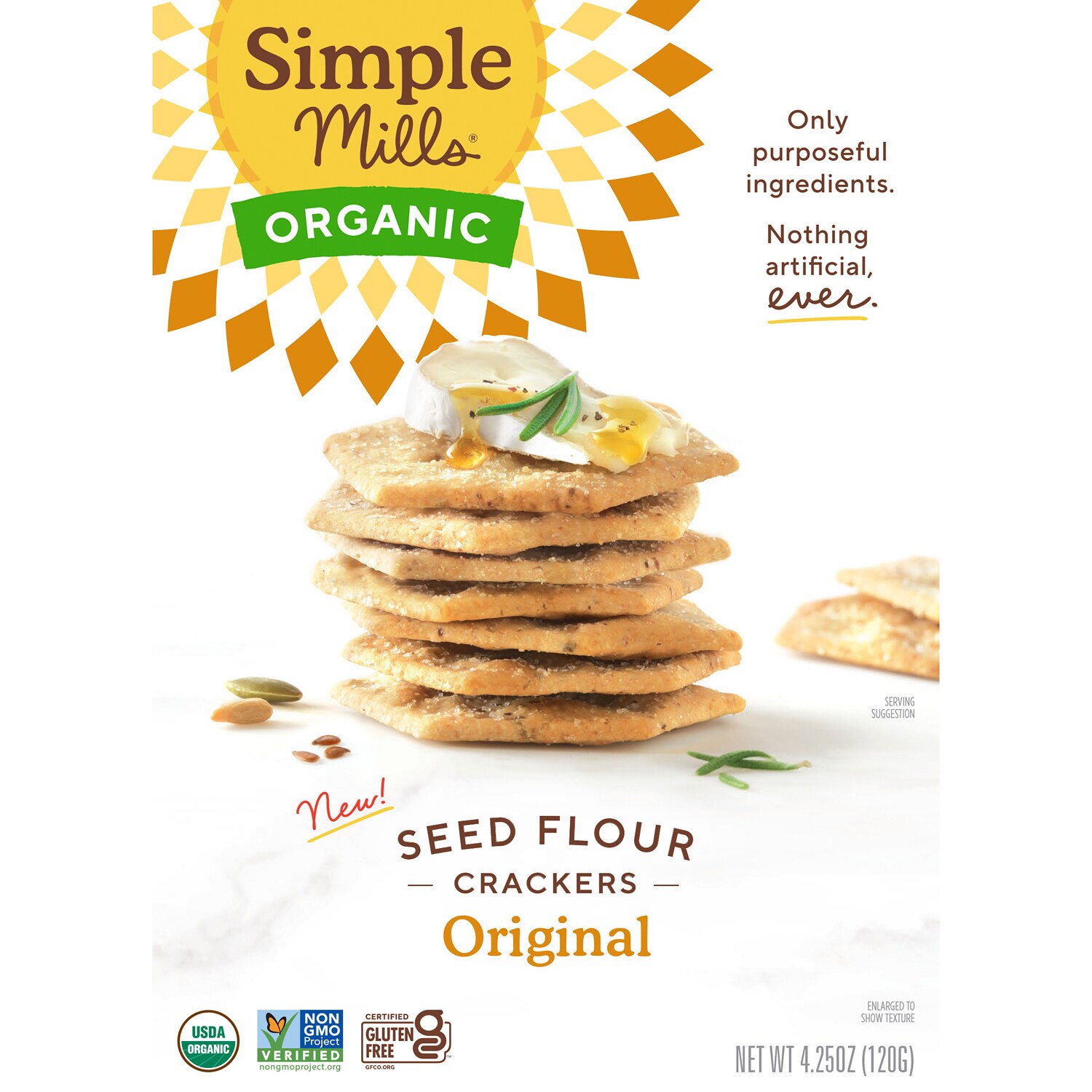 Simple Mills Organic Seed Flour Crackers, Original | FreshDirect