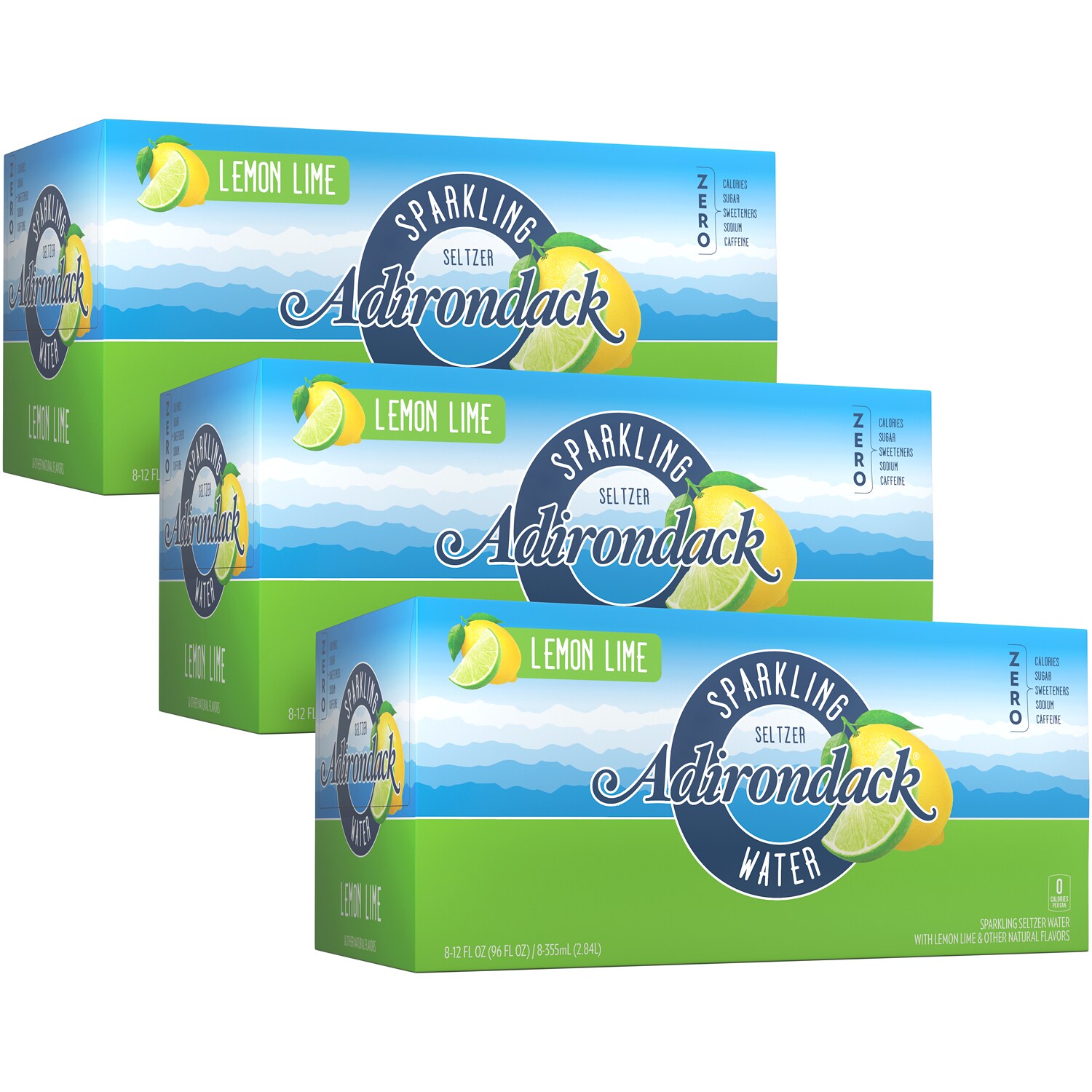 Adirondack Seltzer, Lemon-Lime, 3 Pack | FreshDirect