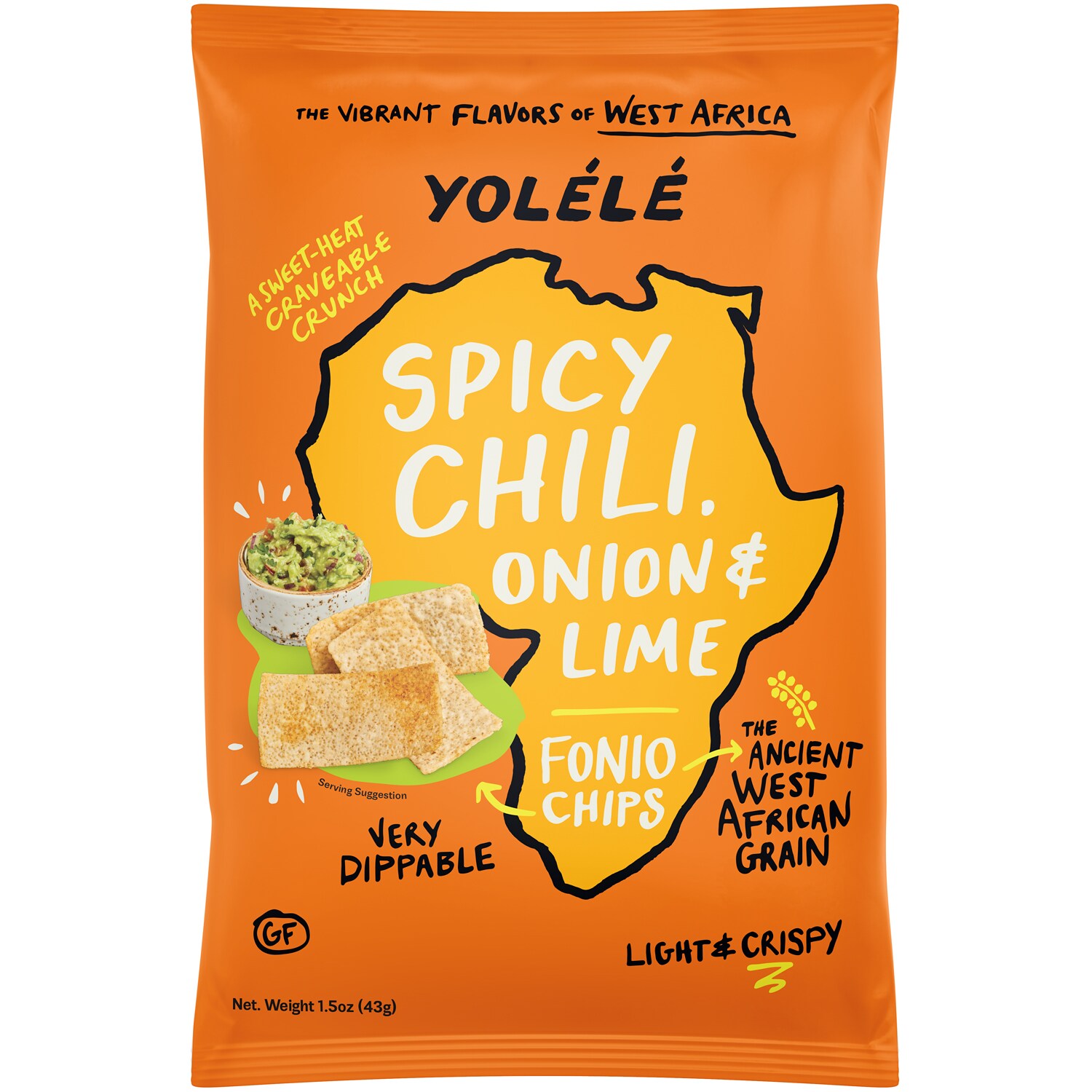 Yolélé Fonio Chips, Yassa! Chili, Onion + Lime, 1.5oz | FreshDirect