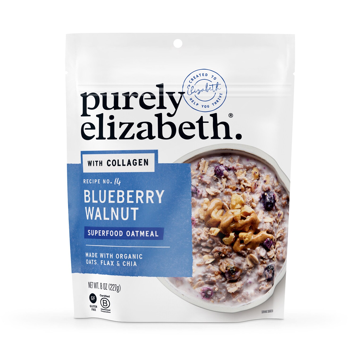 Purely Elizabeth Superfood Oatmeal, Blueberry Walnut 8oz | FreshDirect