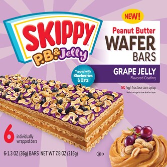Order Skippy Wafer Bars, Peanut Butter & Grape Jelly Coated | Fast Delivery