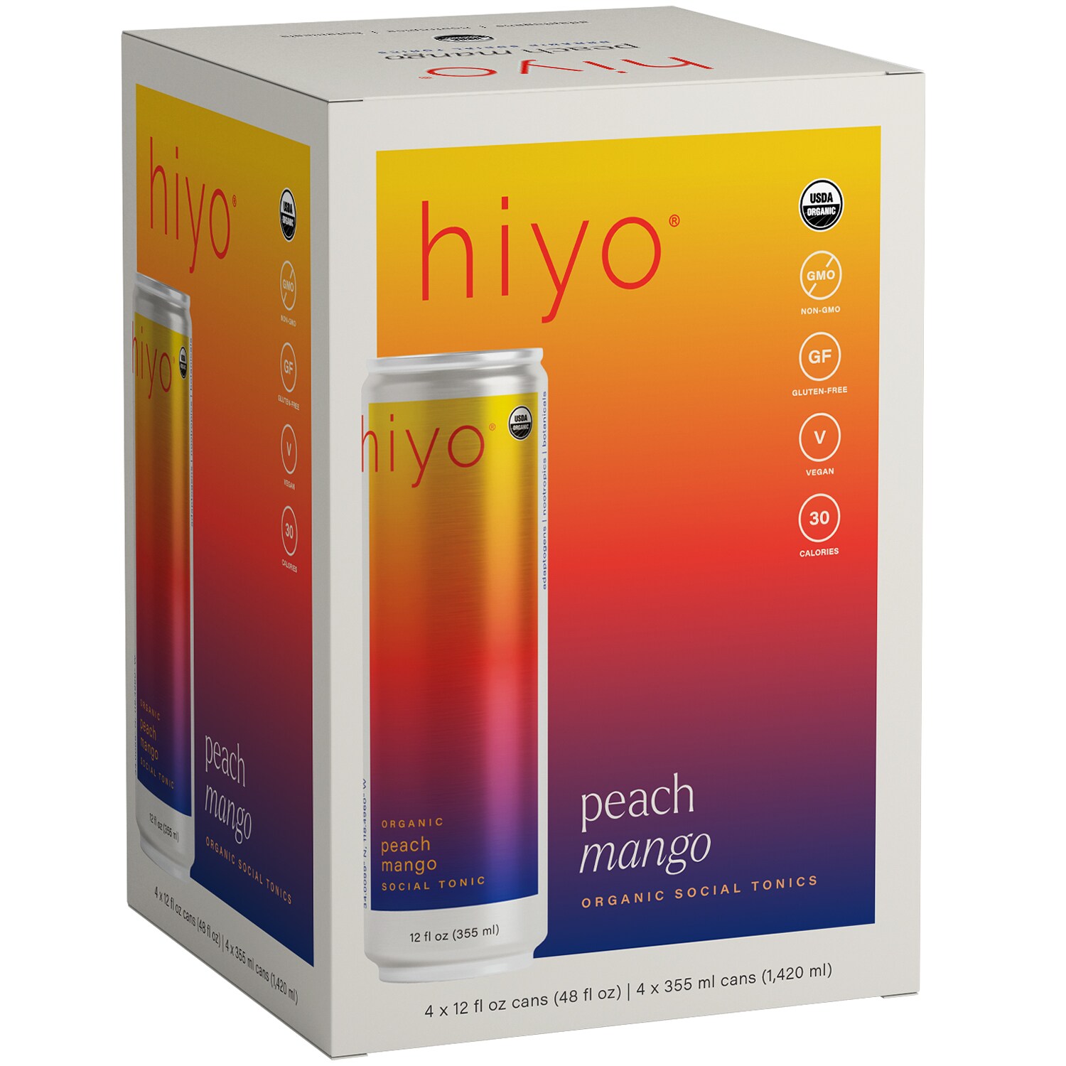 Order Hiyo Organic Peach Mango Social Tonic, Can | Fast Delivery