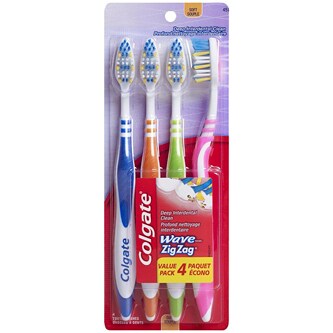 Colgate Wave Toothbrush, Soft, 4ct | FreshDirect