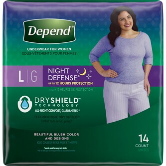 Depend Night Defense Underwear for Women, Large | FreshDirect