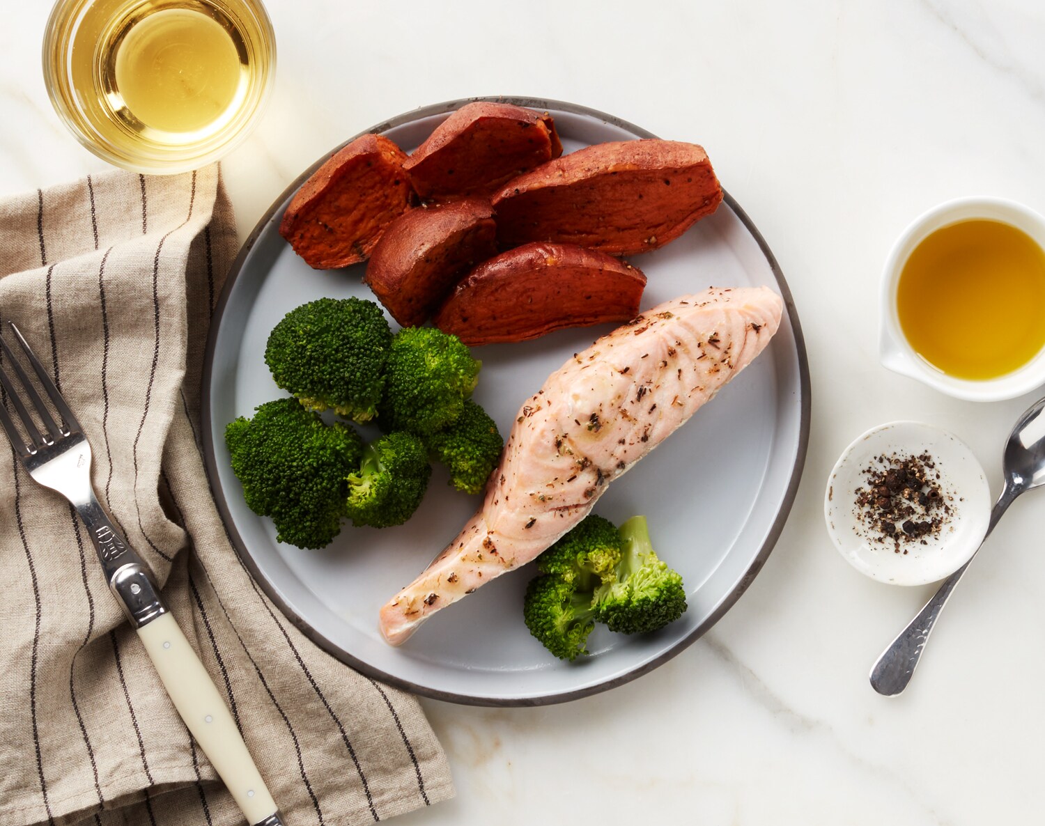 FreshDirect Salmon w/ Sweet Potatoes and Broccoli | FreshDirect