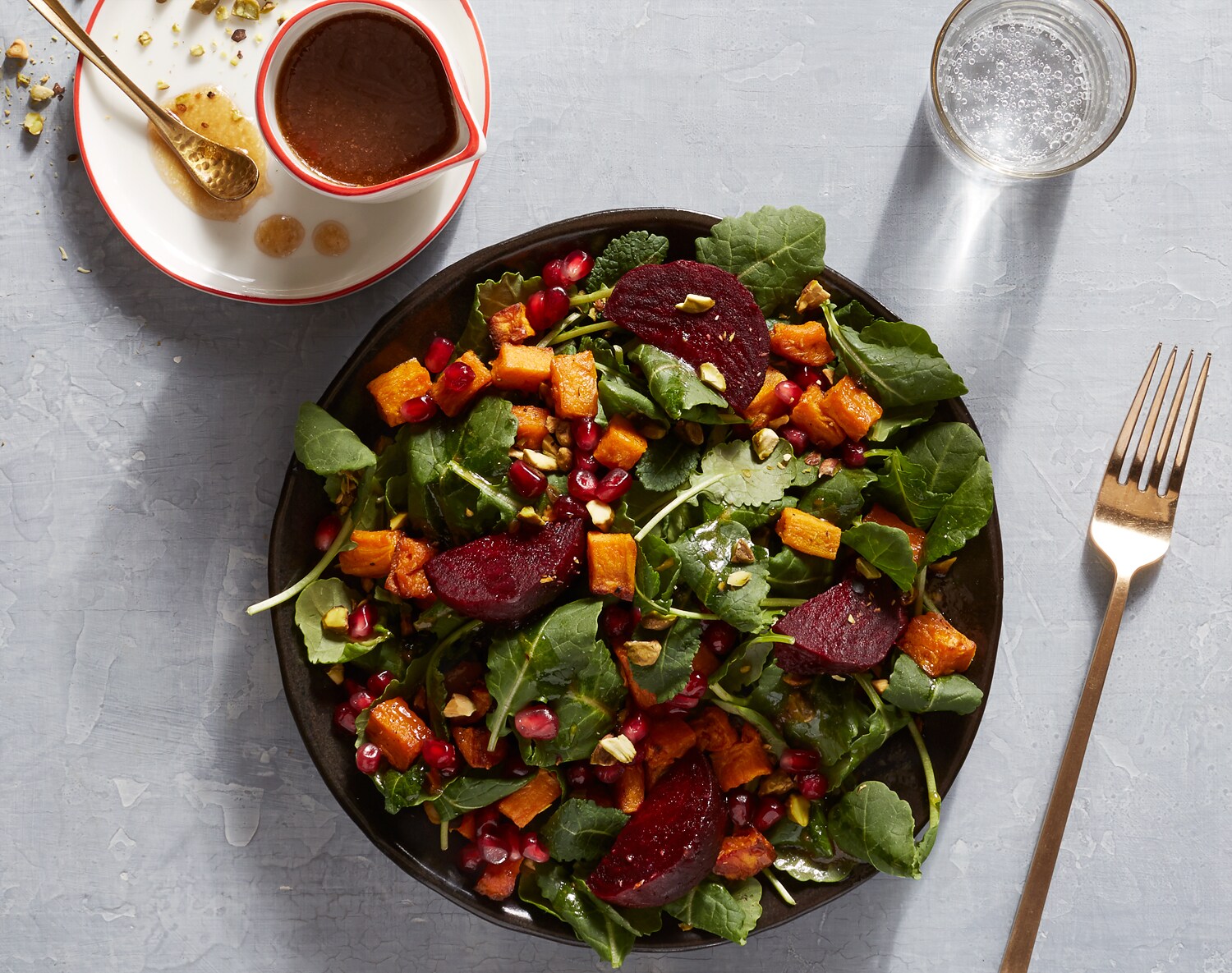 Order FreshDirect Sweet Potato, Beet, and Pomegranate Kale Salad | Fast ...
