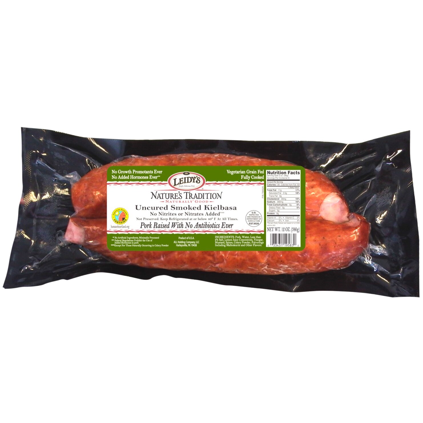 Order Leidy's Nature's Tradition Uncured Smoked Kielbasa | Fast Delivery