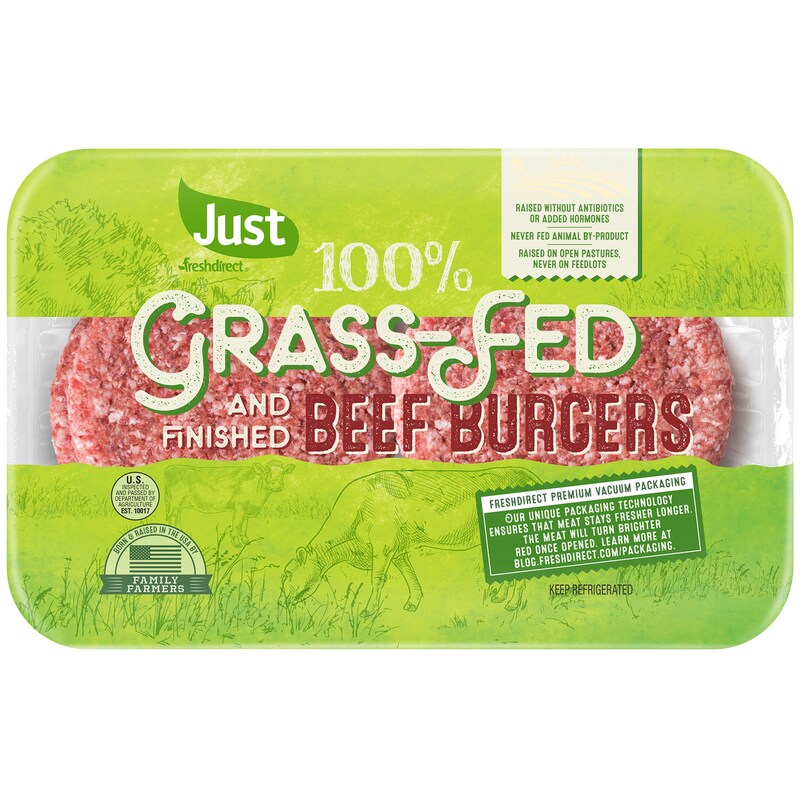 Order Just FreshDirect 100% Grass-Fed Local Beef Burgers | Fast Delivery