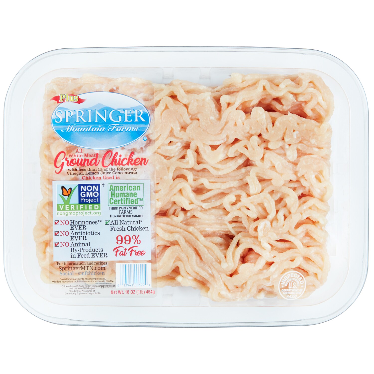 Order Springer Mountain Farms 99% Fat Free Ground Chicken Breast ...
