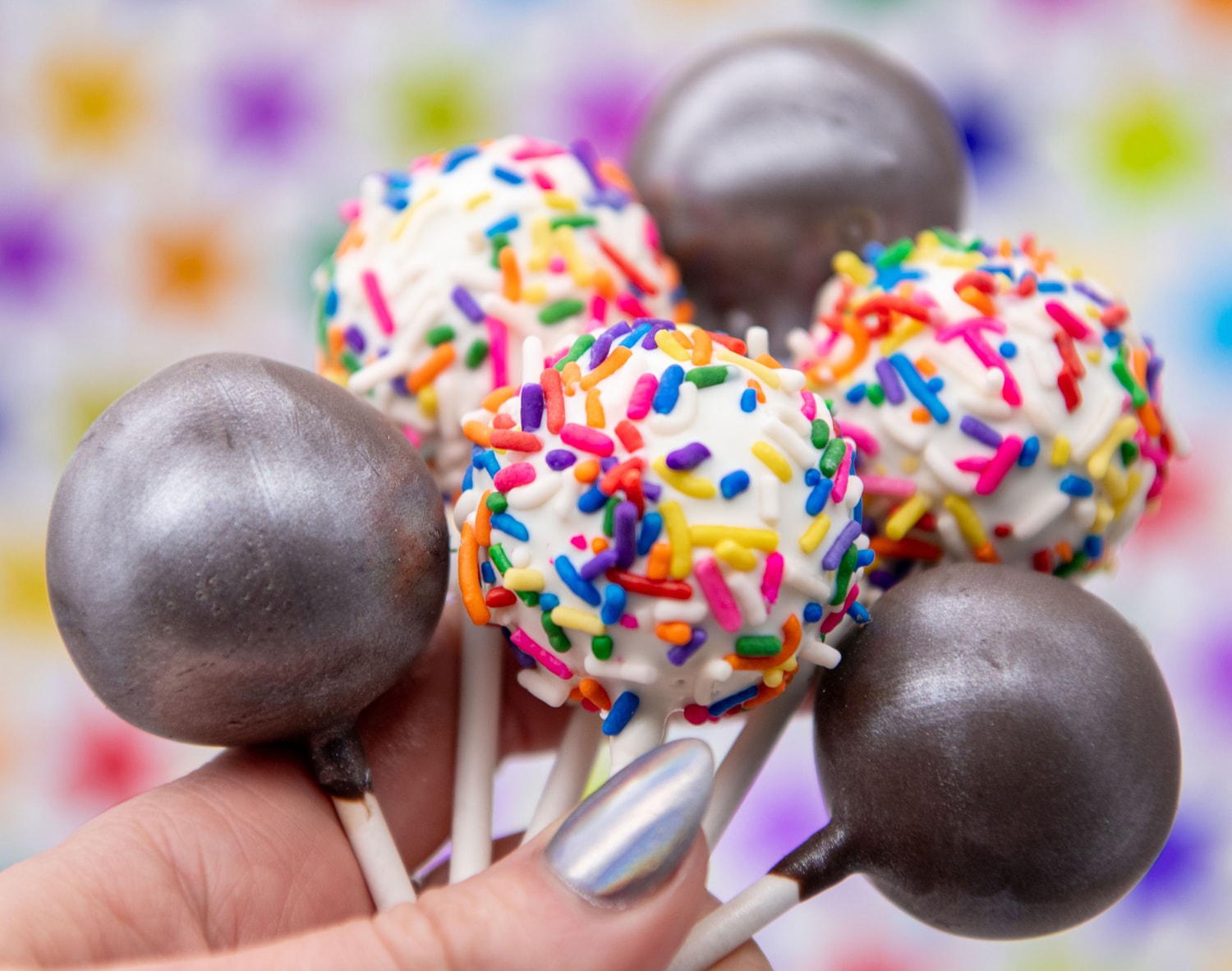 Mini Melanie Cake Pops, Funfetti & Chocolate | FreshDirect