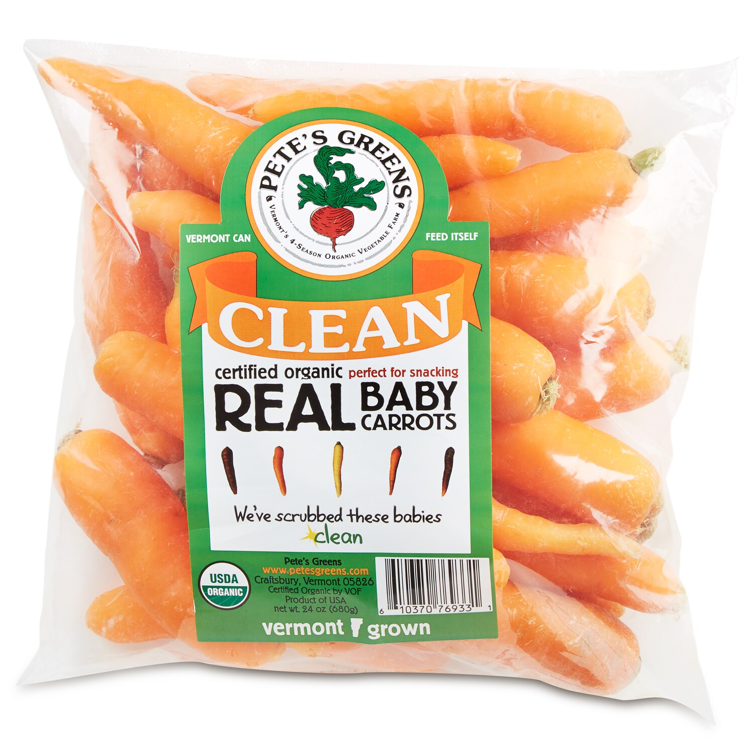 Order Pete's Greens Clean Organic Real Baby Carrots | Fast Delivery